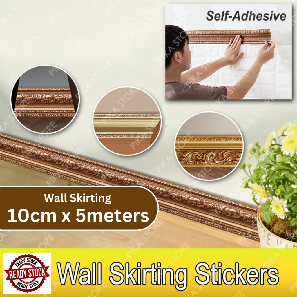 NEW Wallpaper Border Skirting Stickers Lining Kertas Dinding Rumah ...