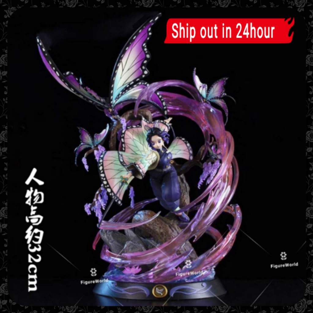 Stock32cm DEMON SLAYER MC SHINOBU KOCHO INSECT HASHIRA COPY RESIN GK FIGURE STATUE MODEL DEMON ...