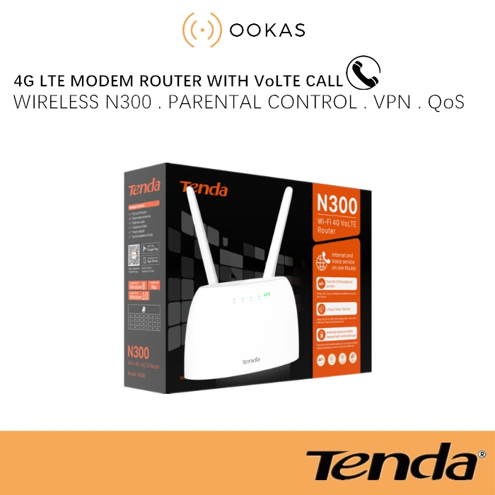 Tenda 4G06 4G LTE Wireless N300 Wifi Modem Router Sim Can Voice Call ...
