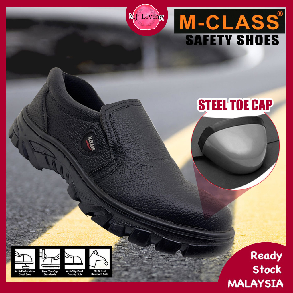 M Class Men Low Cut Safety Shoes 124M Slip On PVC Leather Slip On ...