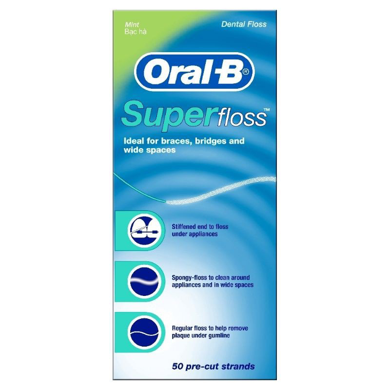 Oral-b Floss 50 pre-cut strands Oralb Super Floss for Braces bebenang ...