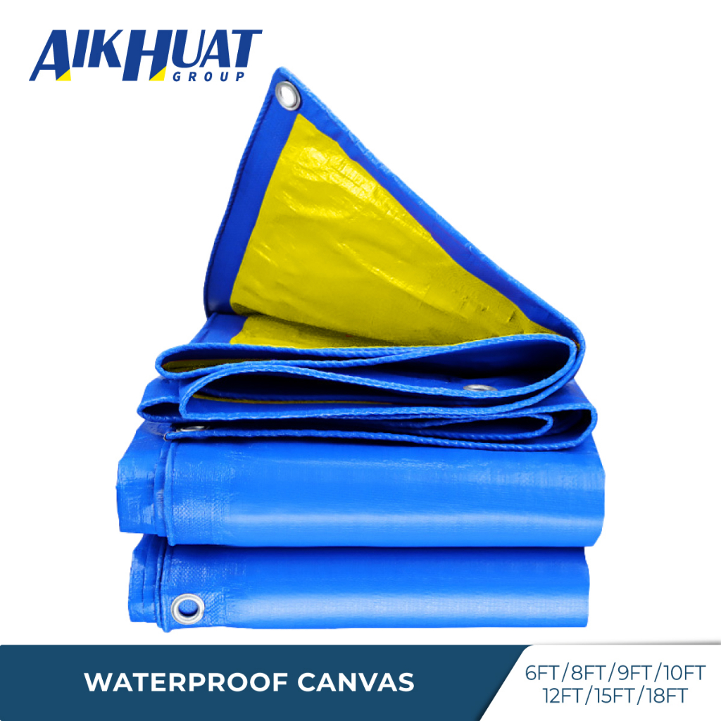 Waterproof Blue Canvas Canopy (6ft 8ft 9ft 10ft 12ft 15ft) Tarpaulin ...