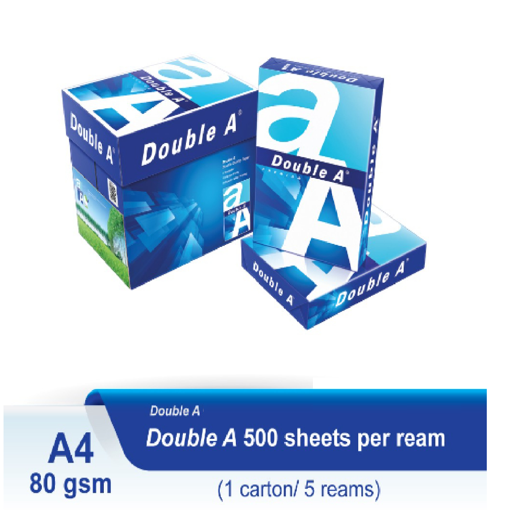 Double A A4 Paper 80gsm Printing & Photocopy Paper Made in (1 Carton/5 ...