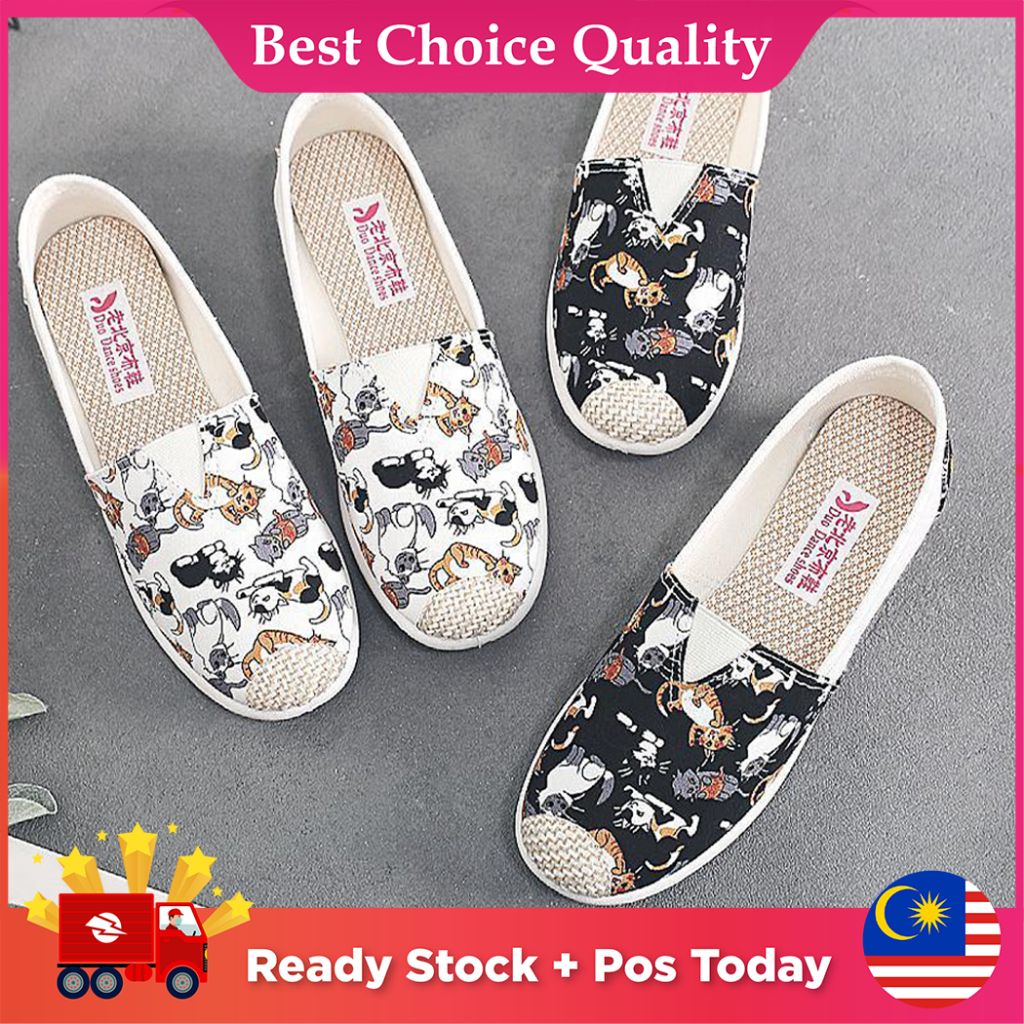 Kasut Perempuan Kasut Kain Wanita / Canvas Shoes Women / Kasut Kanvas ...