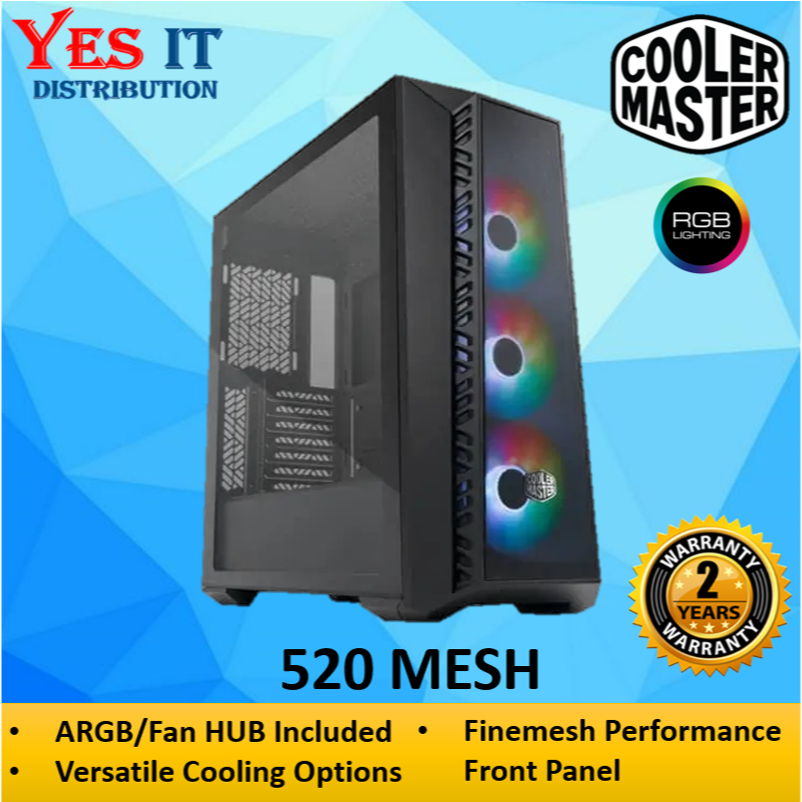 Cooler Master MasterBox 520 Mesh ARGB ATX PC Case (MB520-KGNN-S00 ...