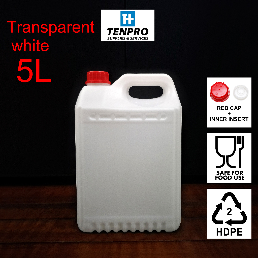 [NEW] 5L 5 Liter Jerry Can, Plastic Bottle, HDPE Container, Water Tank ...