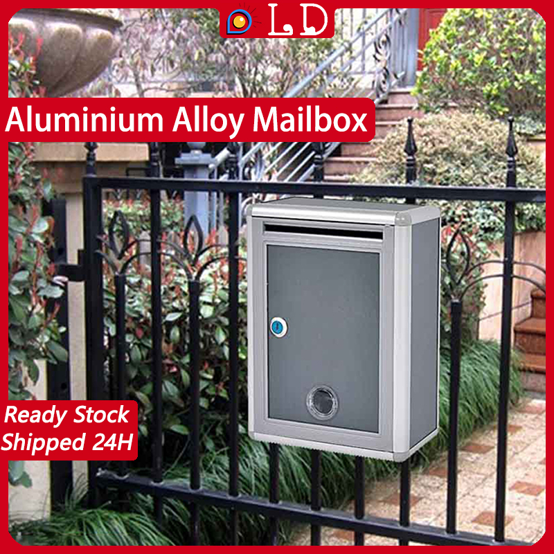 Aluminium Alloy Mailbox Wall Mounted Outdoor Letter Post Mail Box Metal ...