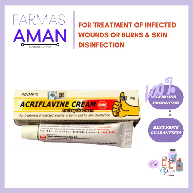 Prime Acriflavine Cream 10g (Antiseptic Cream) | Shopee Singapore