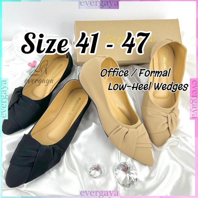 Evergaya SOHO Women LOW HEEL Shoes PLUS SIZE 41 - 47 Court Wedge ...