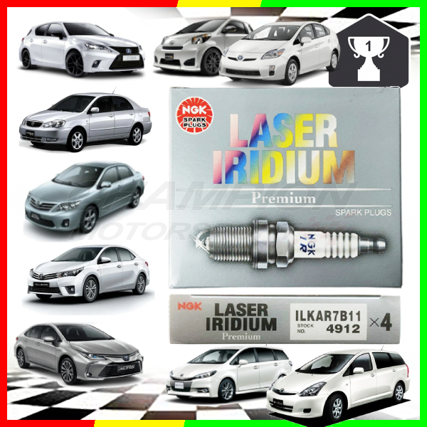 NGK Laser Iridium spark plugs ILKAR7B11 for Toyota Altis, Harrier, IQ ...