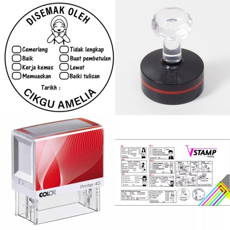 Cop Ulasan Guru Self Inking Stamp Colop P40 - P50(Flash Stamp 40mm) | Shopee Singapore