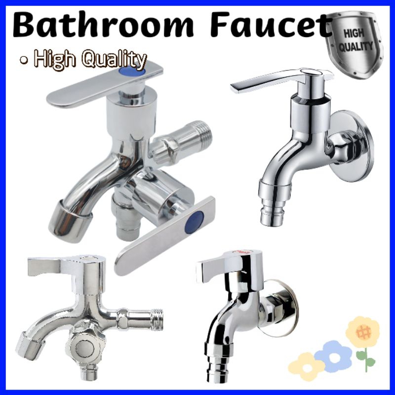 Water Tap Bib Tap Two Way Tap Bathroom Faucet Kepala Paip Double ...