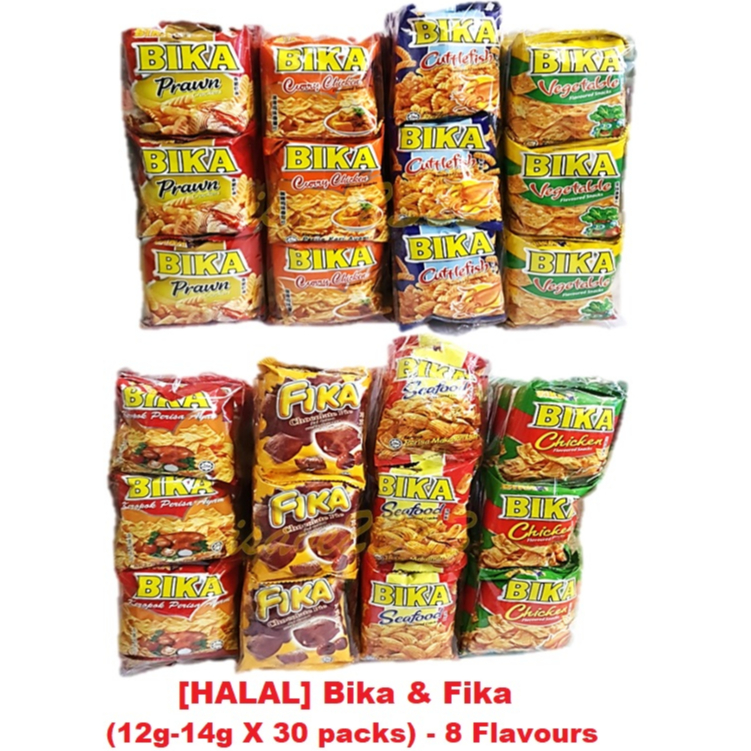 [HALAL] Bika & Fika (12g - 14g x 30 Packs) - 8 Flavours | Shopee Singapore