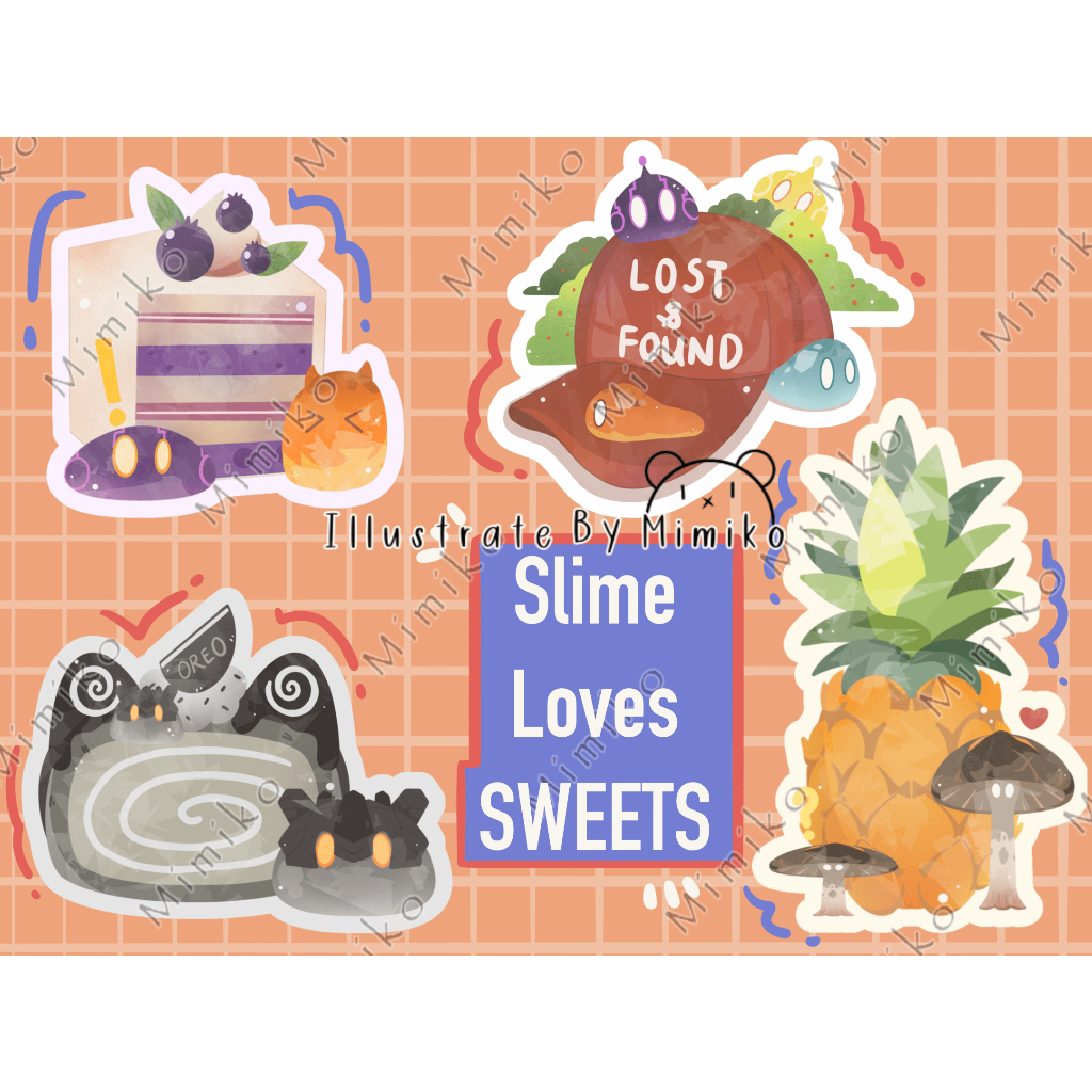Genshin impact Sticker Slime Loves Sweet BlueBerri Cakey Oreo Nanas ...