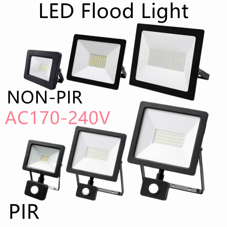 LED FloodLight Waterproof AC240V 10W-400W Motion Sensor IP66 Outdoor ...