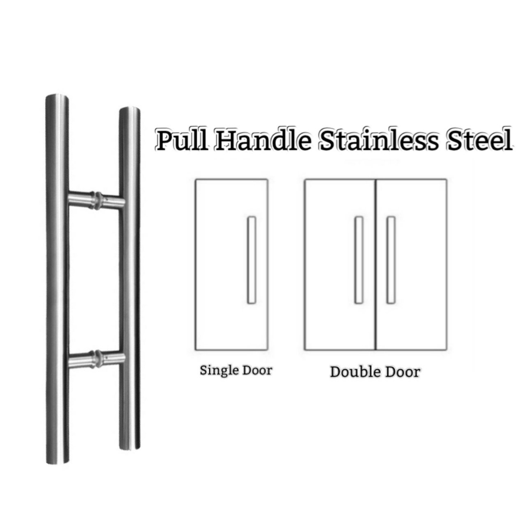 304 STAINLESS STEEL HAIRLINE PULL PUSH TEMPERED GLASS HANDLE/ALUMINUM ...