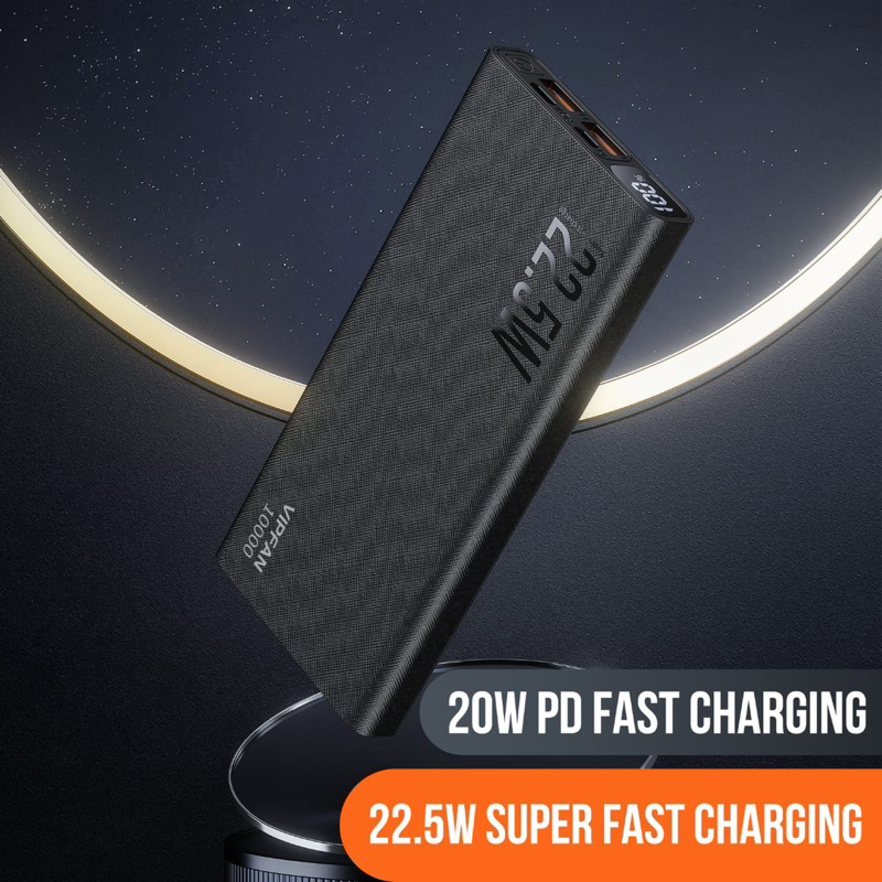 VFAN F06 Powerbank 10000mAh PD 22.5W / 5A Super Fast Charging / Digital ...