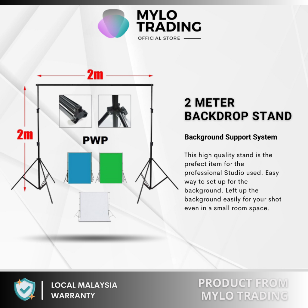 Photography Backdrop Stand Background Support System with Carrying Bag ...
