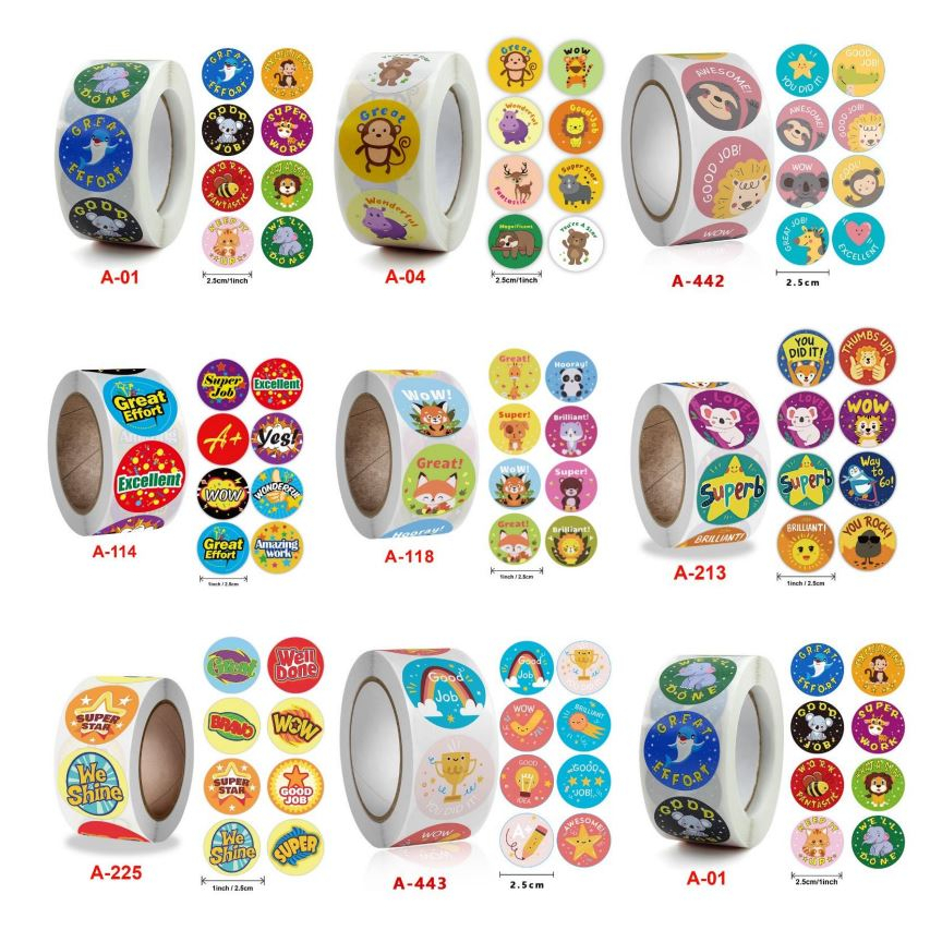 500pcs Reward Encouragement Sticker Well Done Good Job Sticker DIY Cute ...