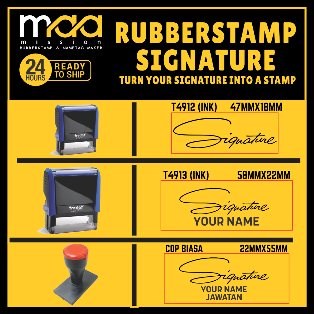 Signature Stamp Chop / Parcel Receive Chop / Invoice Chop | Shopee ...