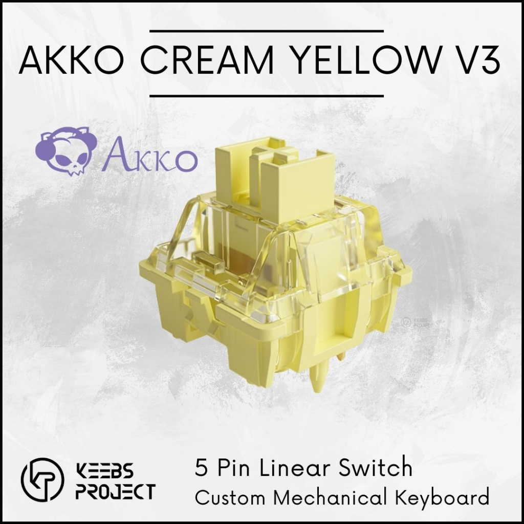 New Akko V3 Cream Yellow Pro Switch 5pin Linear Switches for Mechanical ...
