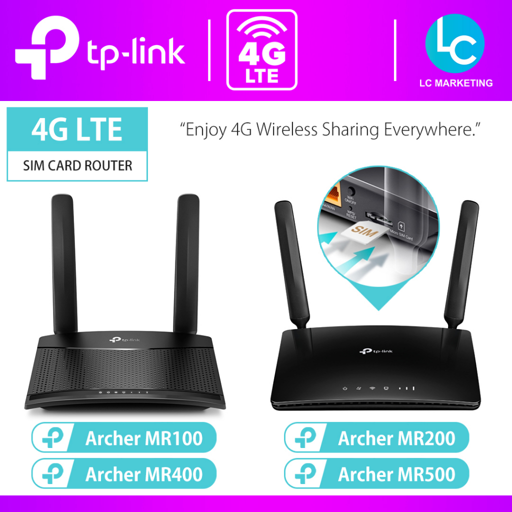 TP-Link TL-MR100 Archer MR500 Wireless 4G LTE Mobile Direct Sim Modem ...