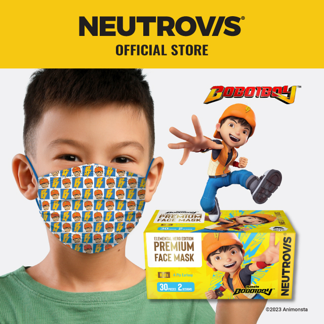 Neutrovis MONSTA BOBOIBOY 4-Ply Premium Kids Face Mask 30s - Elemental ...