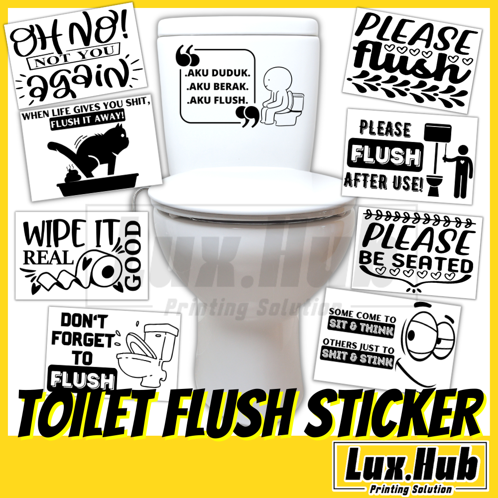 Waterproof Toilet Flush Sticker | Stiker Pelekat Mangkuk Tandas ...
