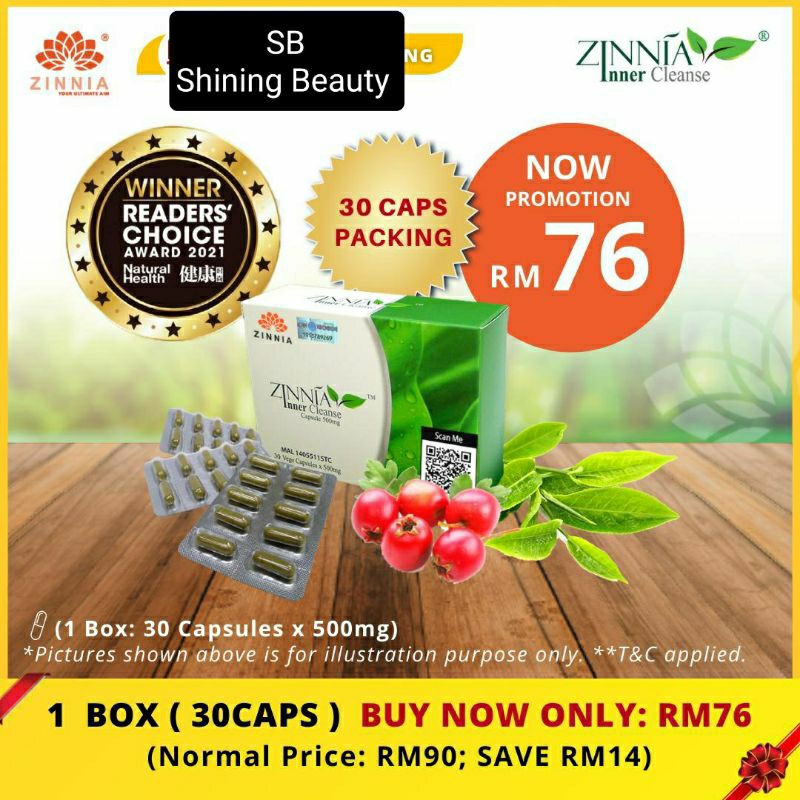 [ VTOX ] Zinnia Inner Cleanse Capsule Pack ( EXPIRY : 11 / 202 ...