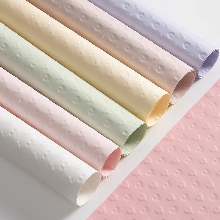 Love Dot Embossing Kraft Paper Flower Wrapping Paper Feng Hua Craft ...