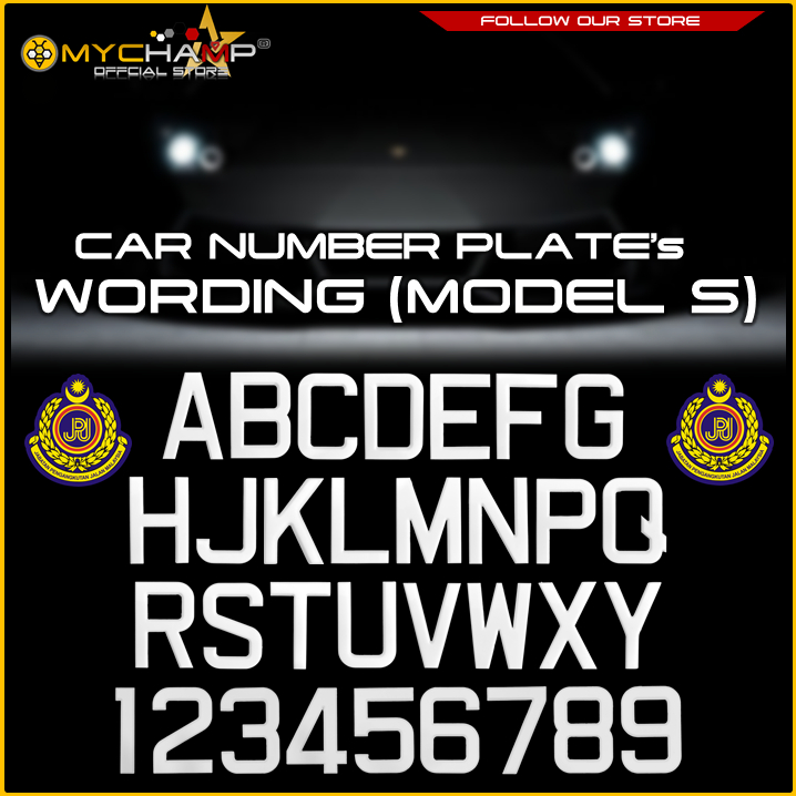 (Thin/Nipis) 1Pcs Car Number Plate's Number / Nombor Plate kereta ...