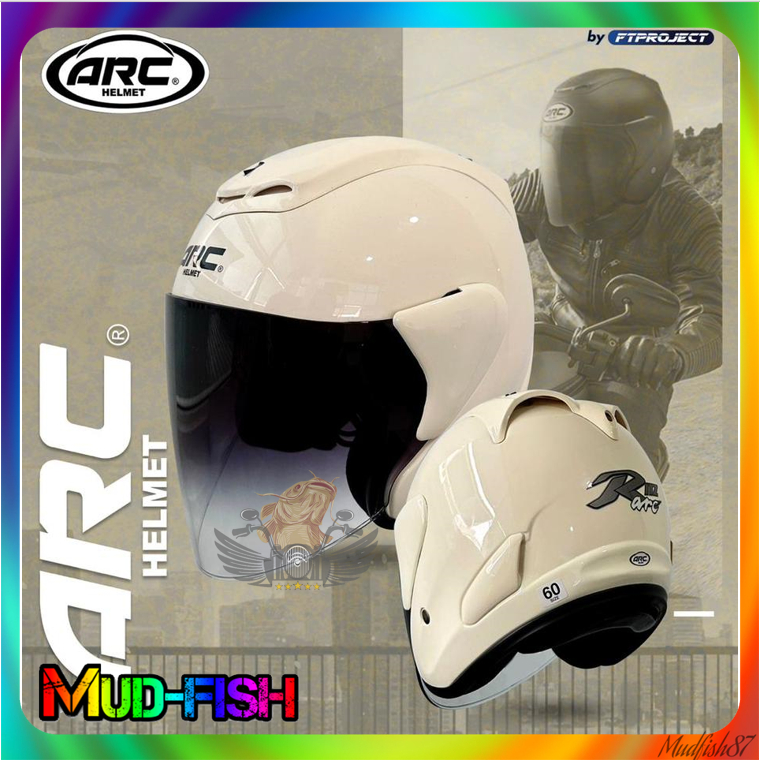 TOPI KELEDAR ARC RITZ HELMET SPECIAL EDITION (PASTEL CREAM) | Shopee ...