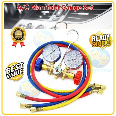 HIGH QUALITY Aircond Meter Set Manifold R410a R32 R22 R134A Air Cond ...