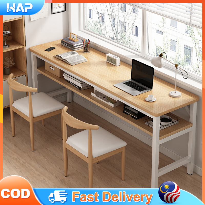 HAP-160CM Meja belajar Office desk Double Layer Computer Table writing ...