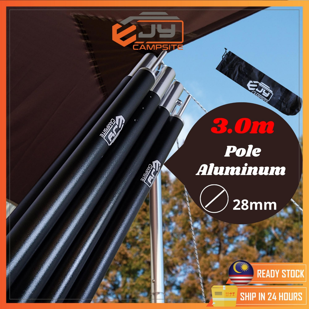 Flysheet Tarp Pole Aluminium Extra Thick Camping Tent Poles Tarp Pole ...