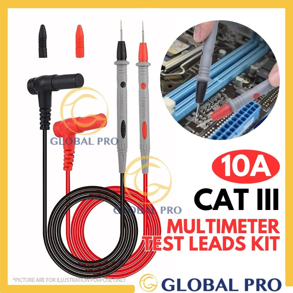 PAIR CAT III 1000V 10A Universal Digital Multimeter Multi Meter Test ...