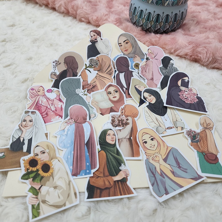 Setia Kraf Hijab Muslim Girl Sticker Journal Planning Stickers-Set-1 ...