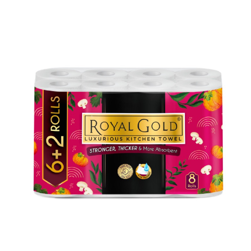 Royal Gold Kitchen Towel (50's x 8 Rolls) | Shopee Singapore