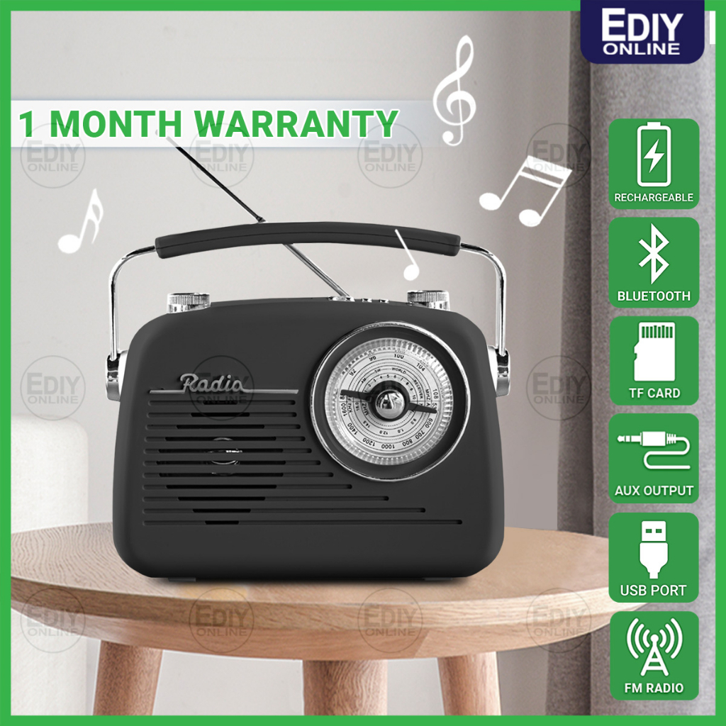 RECHARGEABLE CLASSICAL SUPPORT USB TF CARD BLUETOOTH FM RADIO SPEAKER ...