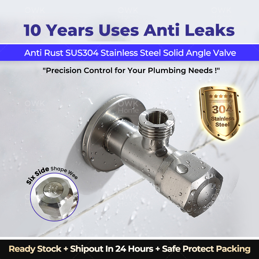 SUS304 Stainless Steel Bathroom Angle Valve | Quarter Turn Angle Valve ...