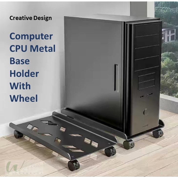 Computer CPU Stand Base Metal With Wheel Tapak Besi CPU Base Bracket ...