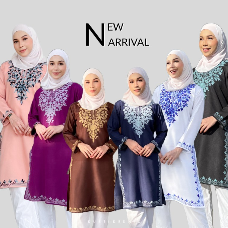 BLOUSE KURTI SULAM LABUH (AKIRA TUNIC) | Shopee Singapore