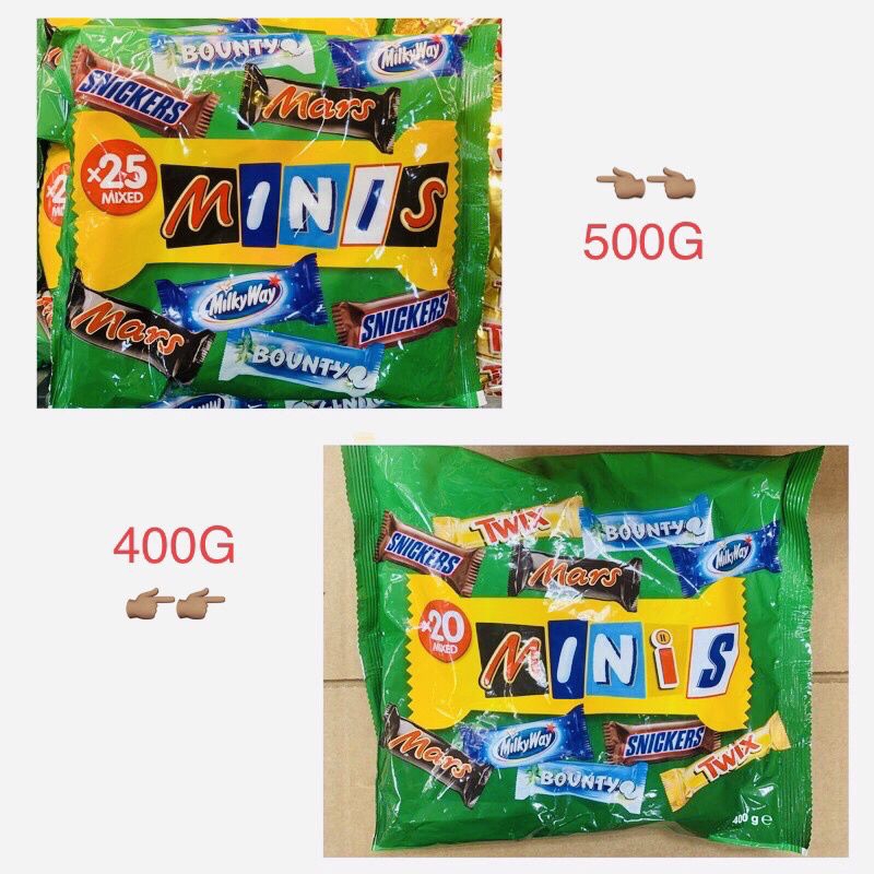 CHOCOLATE MINIS MIXED 500G(BOUNTY, SNICKER,MARS,MIKYWAY) | Shopee Singapore