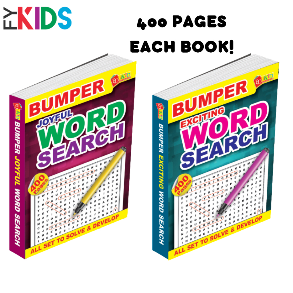 Fykids - BUMPER WORD SEARCH -YELLOW -WORD SEARCH Book - WORD SEARCH ...