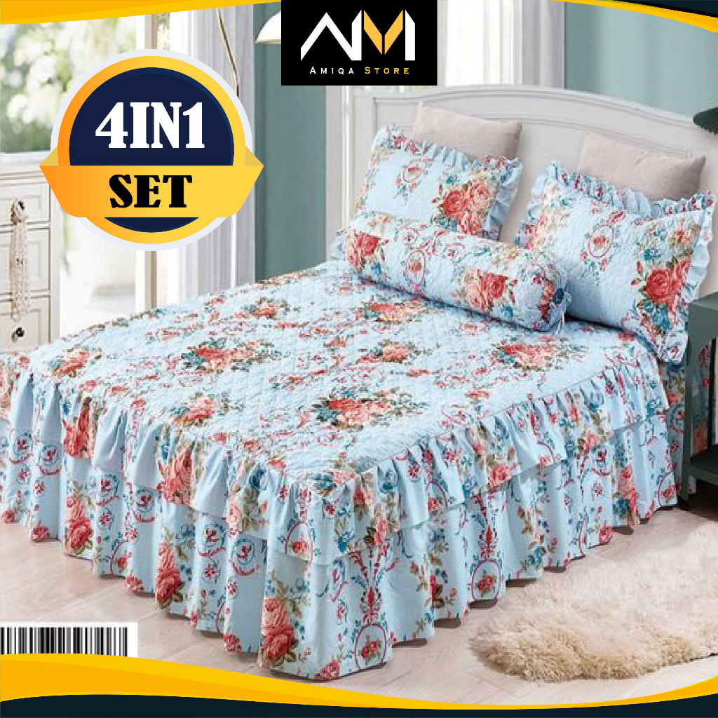 CADAR ROPOL PATCHWORK (4IN1) SET CLASSIC ELEGANT DESIGN BEDSHEET QUEEN ...