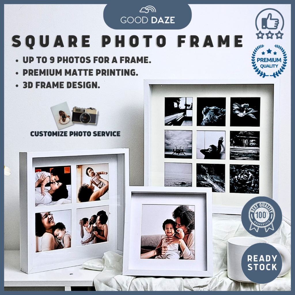 GOOD DAZE 3D Square Photo Frame Collage Photo Frame Custom Frame 九宫格相框 ...