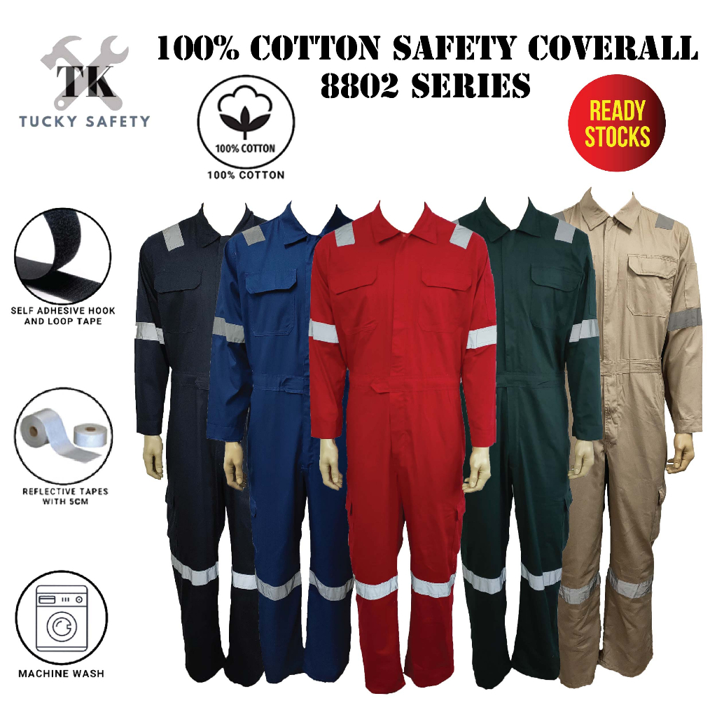 100% ECONOMIC COTTON SAFETY COVERALL MEN'S HEAVY DUTY SAFETY COVERALL ...