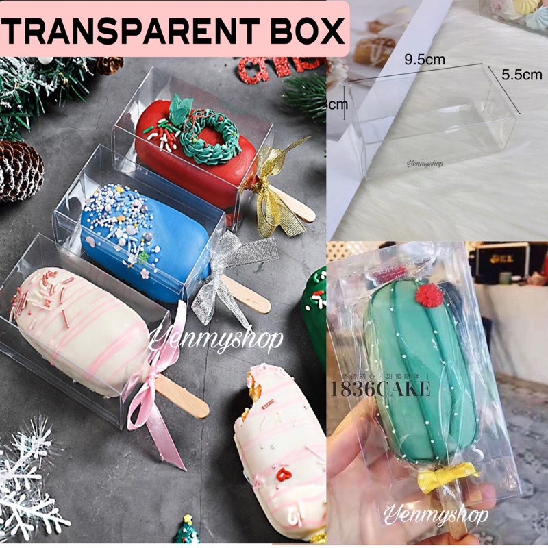 10pcs Kotak Kek Transparent Cakesicle Boxes Plastic Box Ice Cream ...