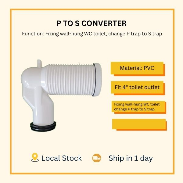 ONE CONNECTOR WC PAN CONNECTOR MODEL P TO S TRAP CONVERTER TOILET ...
