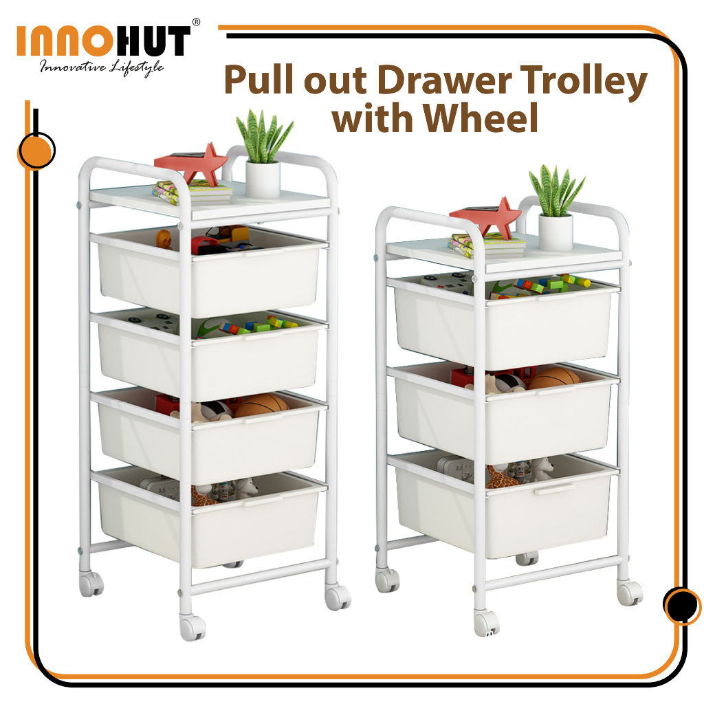 Innohut Multipurpose Pull Out Drawer Trolley Rack With Handle And 360 ...